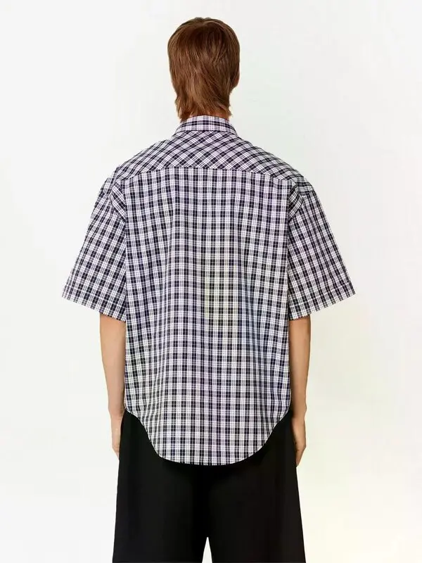 AMI Paris Gingham Pattern Short-sleeved Shirt