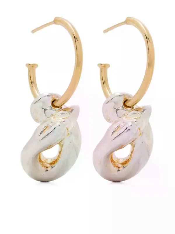 BEATRIZ PALACIOS Swan Hoop Earrings - Gold