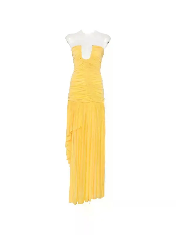 Christopher Esber Orion Ruched-bodice Maxi Dress - Yellow