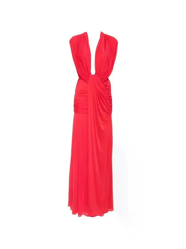Christopher Esber Ripple Ruched Draped Maxi Dress - Red