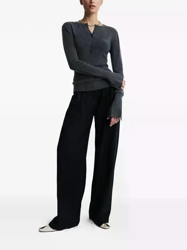 Anna Quan Ribbed Knit Button Top