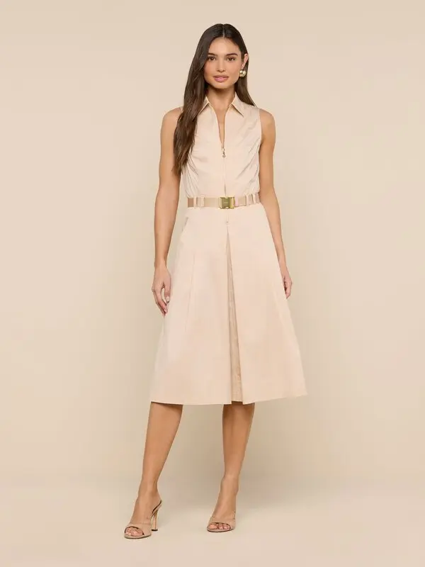 L'Agence Kylo Poplin Shirt Dress - Biscuit