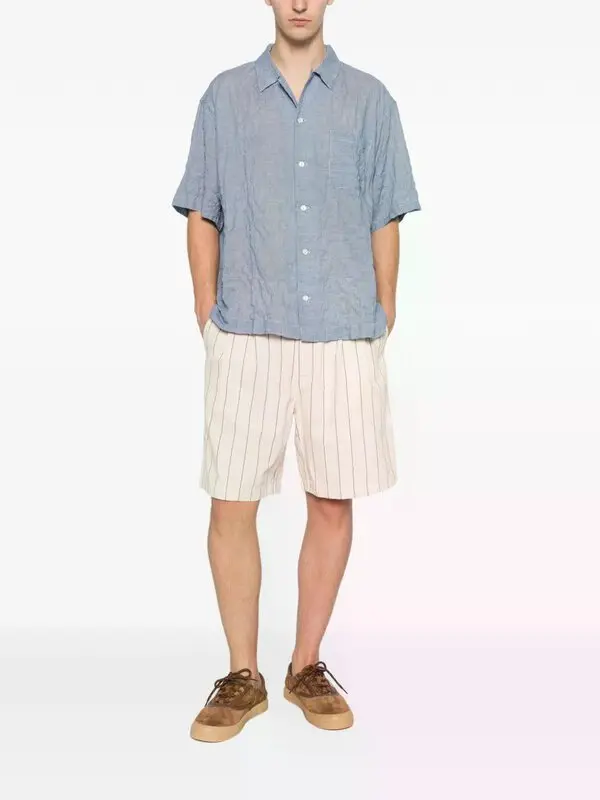 Obey Pinstripe Pattern Pleated Shorts