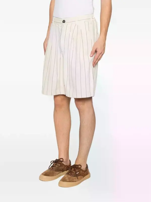 Obey Pinstripe Pattern Pleated Shorts