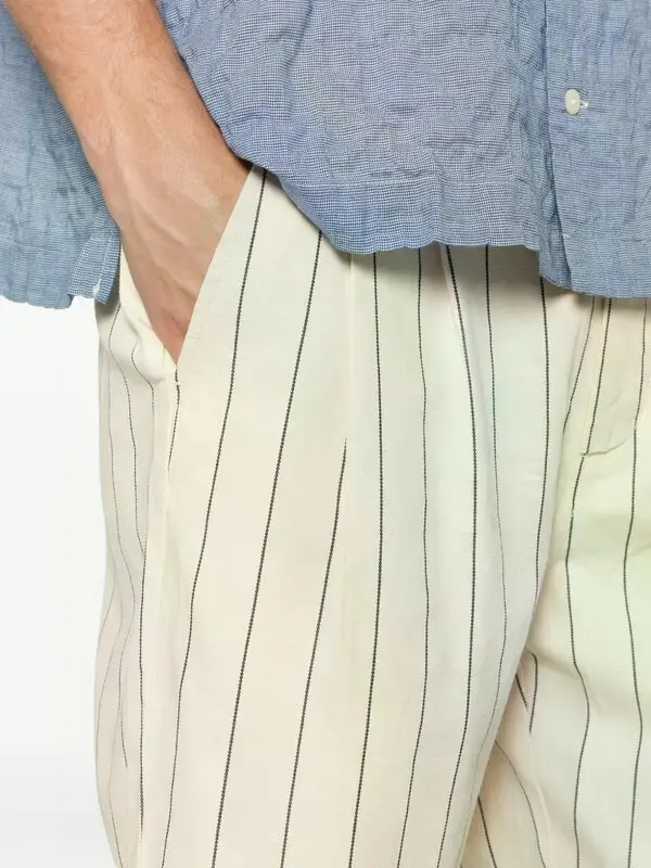 Obey Pinstripe Pattern Pleated Shorts