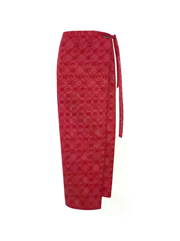 MARINE SERRE Moonogram Mesh Flock Cover-ups - Red