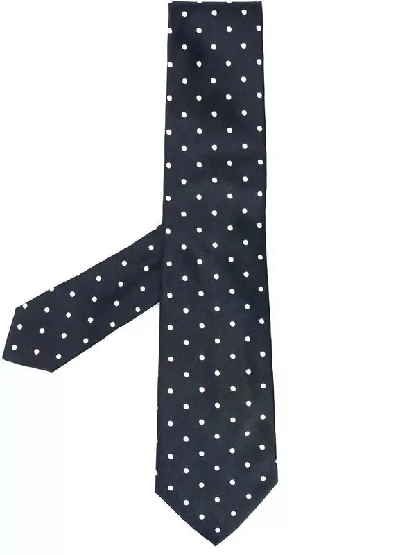 Ralph Lauren Purple Label Polka-dot Silk Neck Tie - Blue
