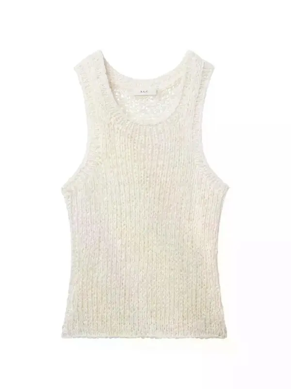 A.L.C. Nelly Open-knit Top - White