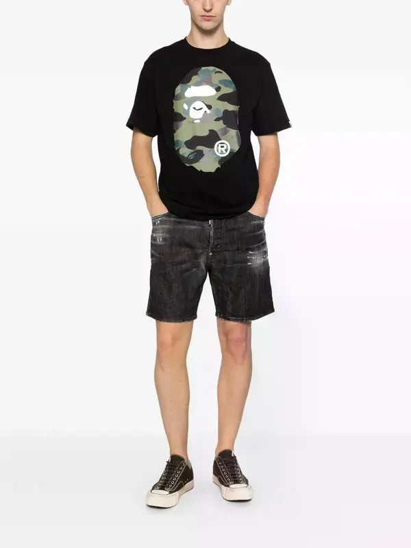 A BATHING APE Camouflage-print T-shirt - Black