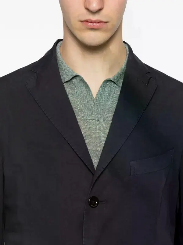 Boglioli Single-breasted Cotton Blazer - Blue