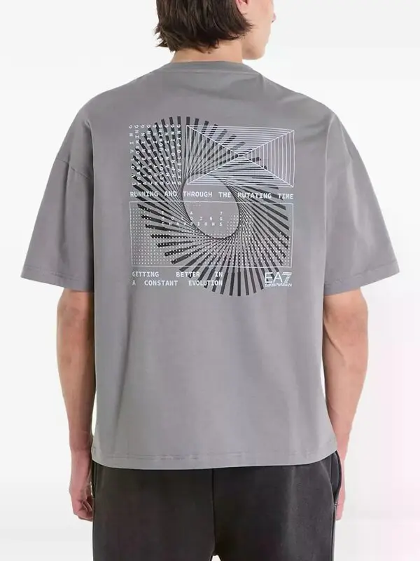 EA7 Logo-print Graphic-back T-shirt