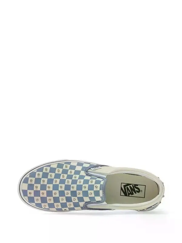 VANS Stud-embellished Checkerboard Sneakers - Neutrals