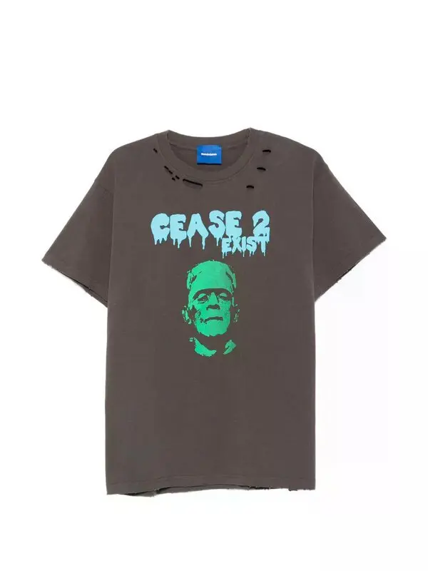 DAGGER Graphic-print Distressed T-shirt