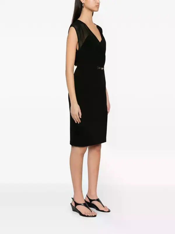 SIMONA CORSELLINI Sheer-panel Belted Mini Dress