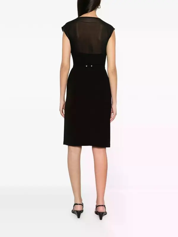 SIMONA CORSELLINI Sheer-panel Belted Mini Dress