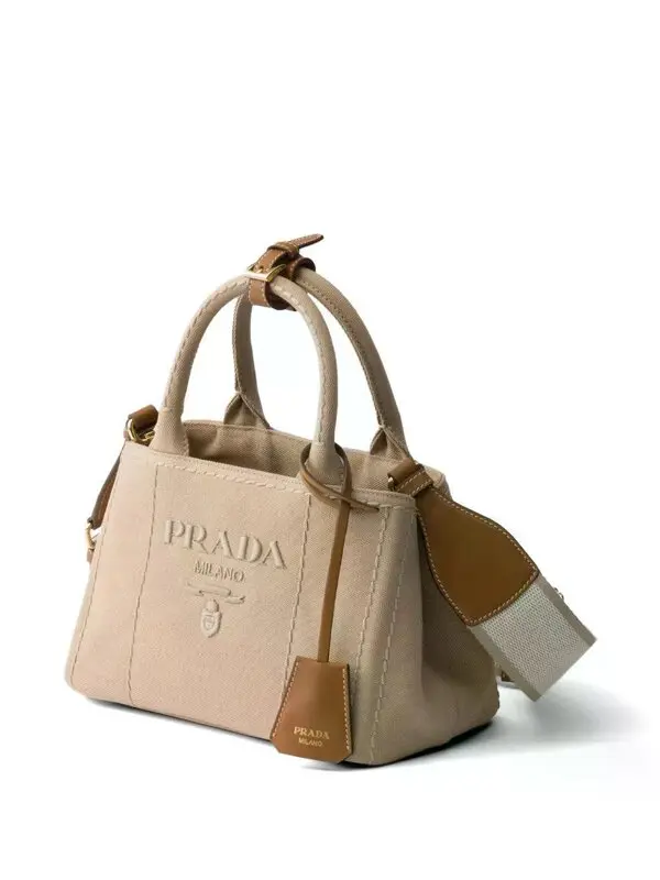 Prada Jardinière Cotton Canvas Mini-bag - Neutrals
