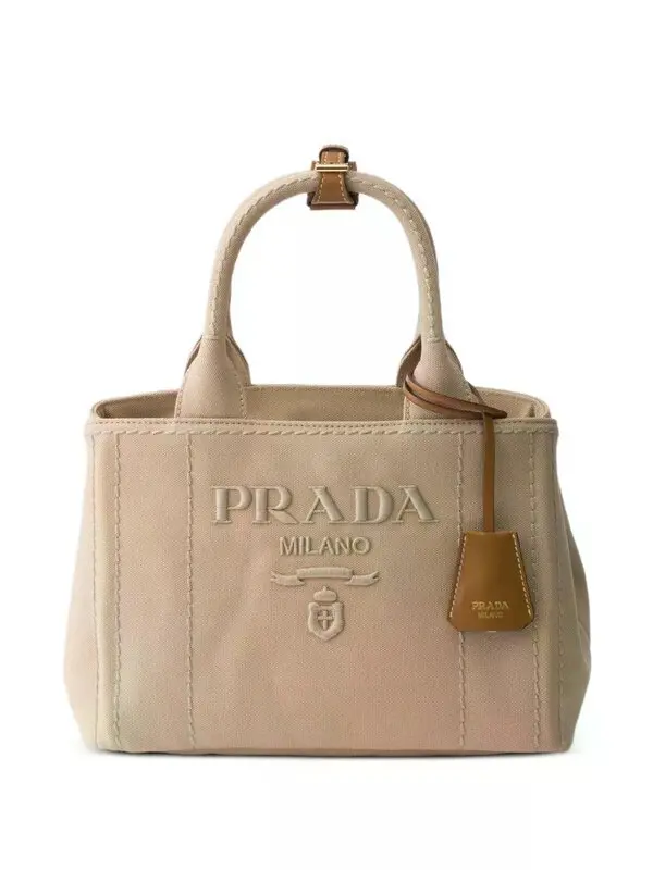 Prada Small Cotton Canvas Jardinière Bag
