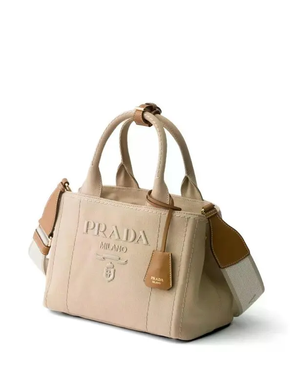 Prada Small Cotton Canvas Jardinière Bag