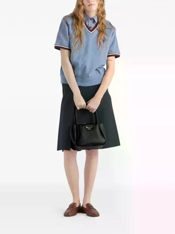 Prada Small Leather Handbag With Detachable Shoulder Strap