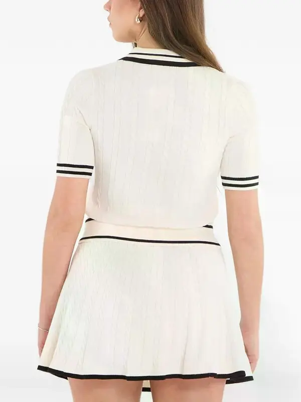 Guess Cable-knit Tipped Polo Sweater