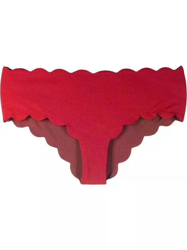Marysia Spring Scallop-edge Bikini Bottoms - Red