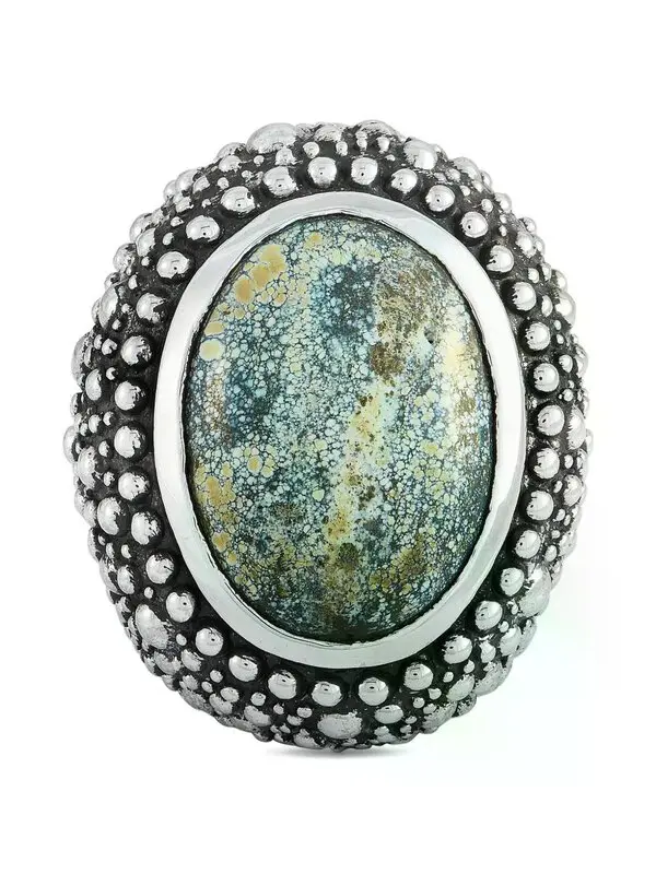KING BABY STUDIO Stingray Turquoise Ring - Silver