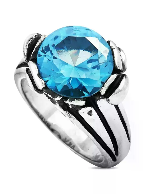 KING BABY STUDIO Crowned Blue Topaz Ring