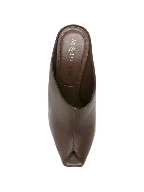 Alexander McQueen Peep-toe Leather Mules