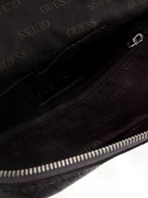 Guess Monogram-print Messenger Bag With Logo Plaque