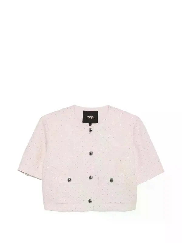 Maje Sequin-embellished Tweed Jacket - Pink