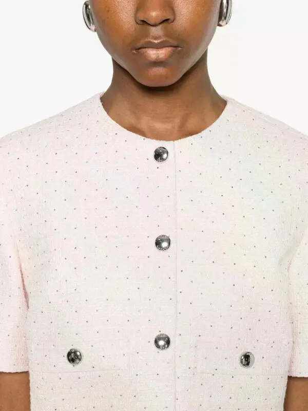 Maje Sequin-embellished Tweed Jacket - Pink