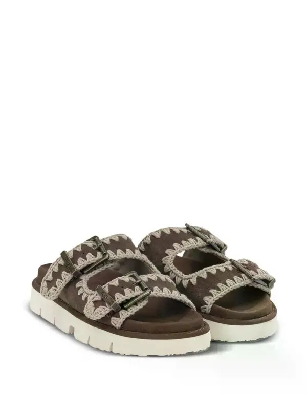 Mou Crochet-trimmed Buckled Sandals