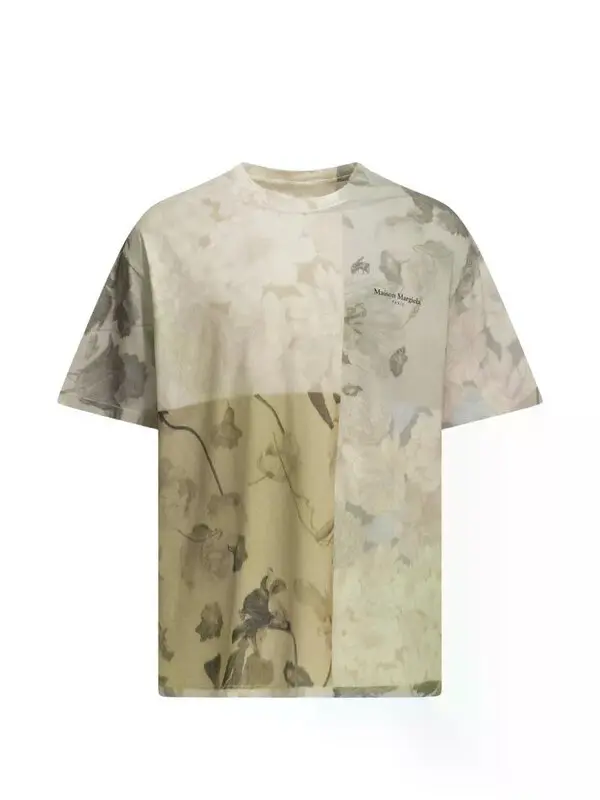 MAISON MARGIELA Floral-print Crew-neck T-shirt - Neutrals