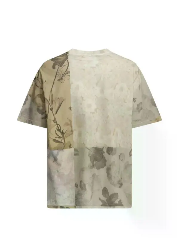 MAISON MARGIELA Floral-print Crew-neck T-shirt - Neutrals
