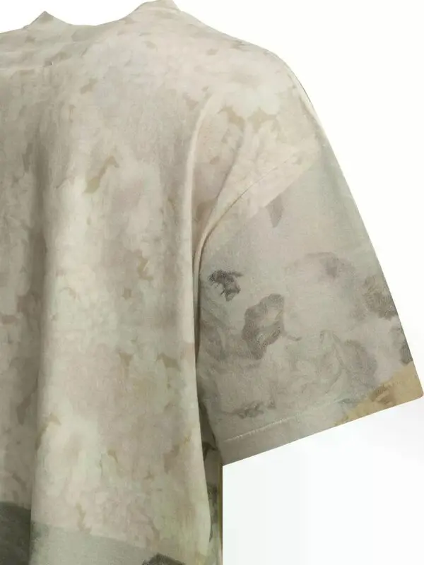 MAISON MARGIELA Floral-print Crew-neck T-shirt - Neutrals