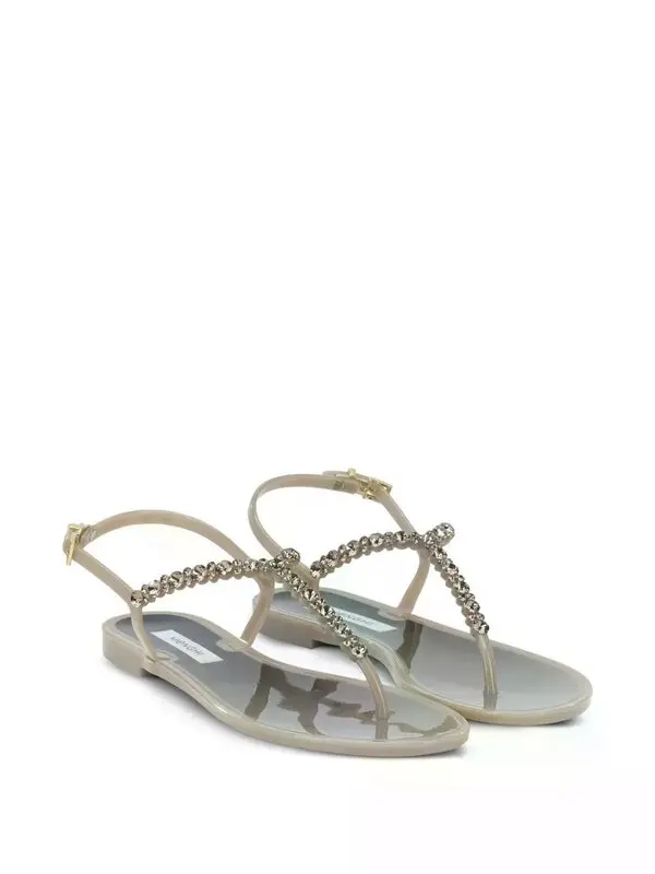 Menghi Crystal-embellished Slingback Flat Sandals - Neutrals