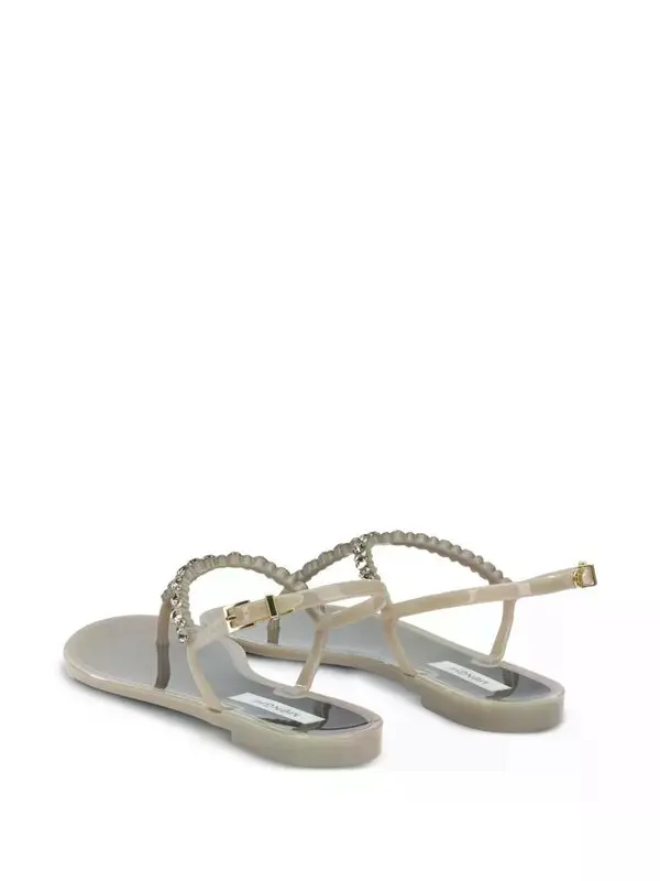 Menghi Crystal-embellished Slingback Flat Sandals - Neutrals