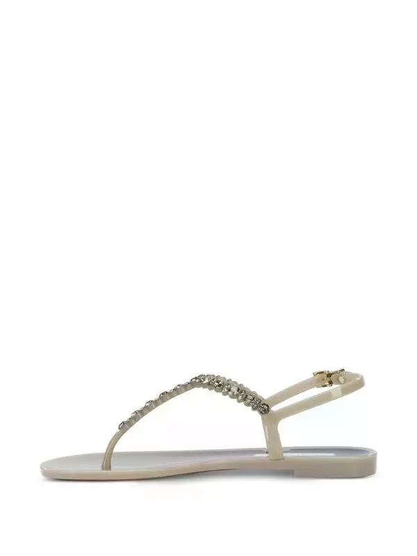 Menghi Crystal-embellished Slingback Flat Sandals - Neutrals