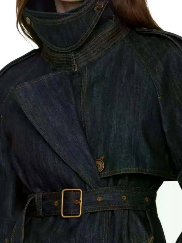 Burberry Fitzrovia Double-breasted Denim Jacket