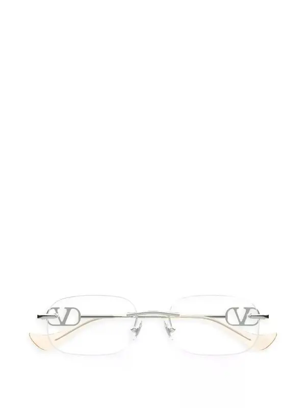 Valentino Garavani Vlogo Rimless Glasses - Silver