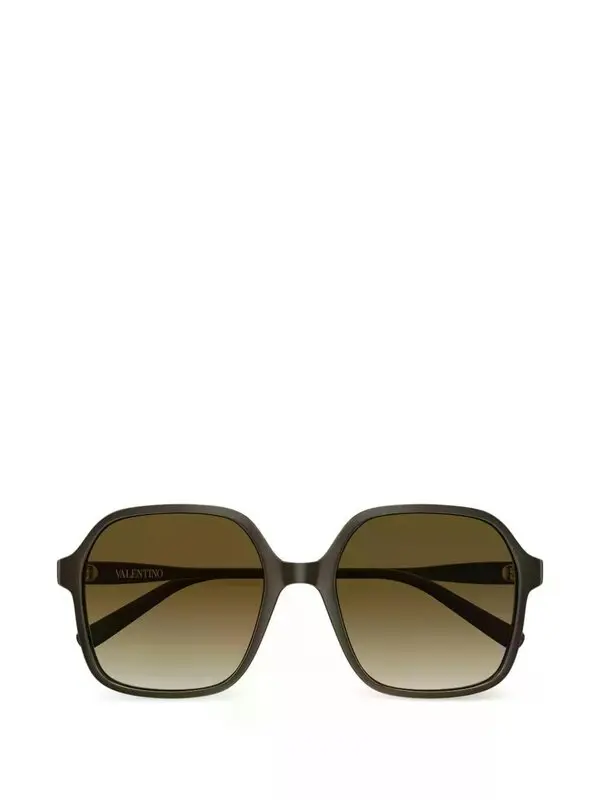 Valentino Garavani Vlogo Geometric-frame Sunglasses - Brown