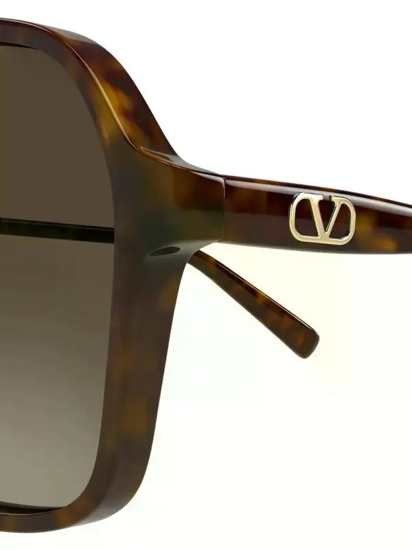 Valentino Garavani V-logo Oversized Sunglasses - Brown