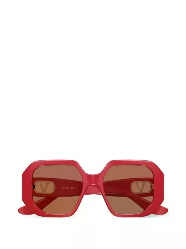 Valentino Garavani Vlogo Geometric-frame Sunglasses - Red