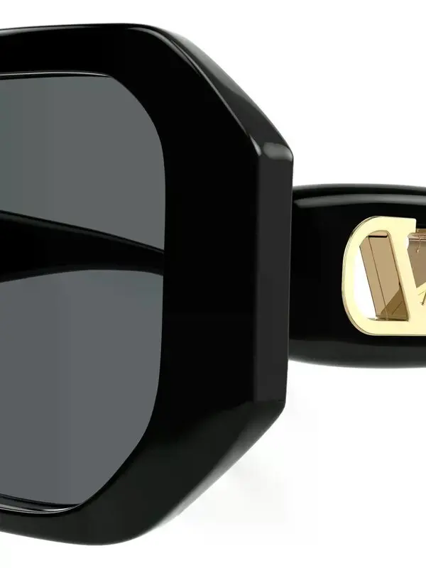 Valentino Garavani Vlogo Geometric-frame Sunglasses - Black