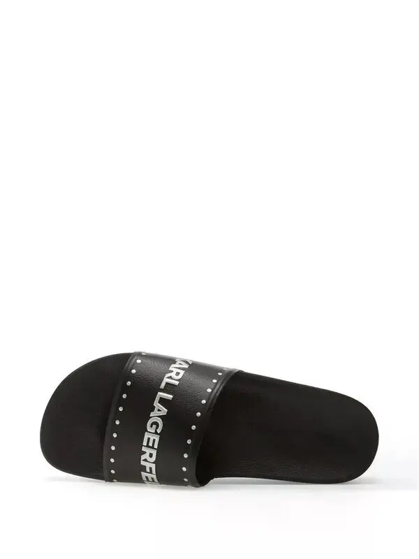 Karl Lagerfeld Studded Logo-print Slides