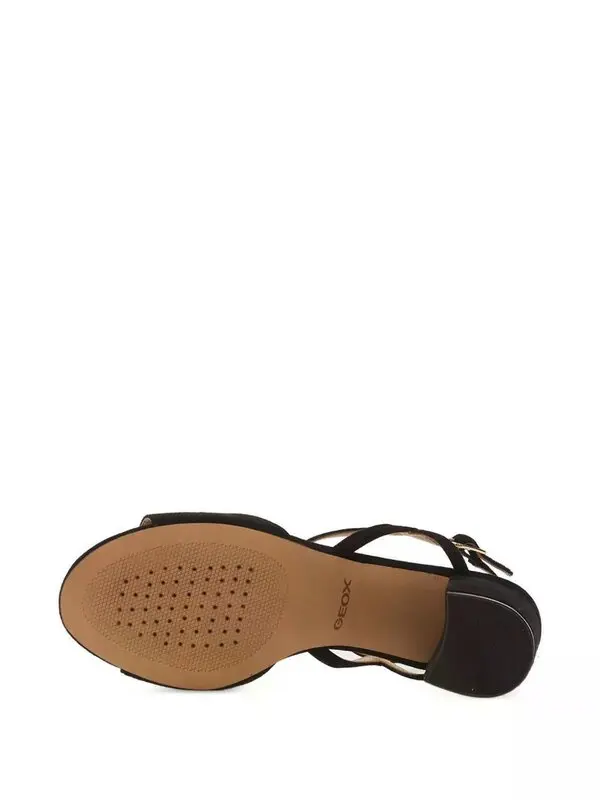Geox Virnilisa Block-heel Suede Sandals - Black