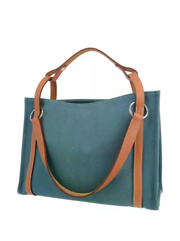 Hermès 2013 Cavalicol Canvas And Leather Tote Bag - Blue