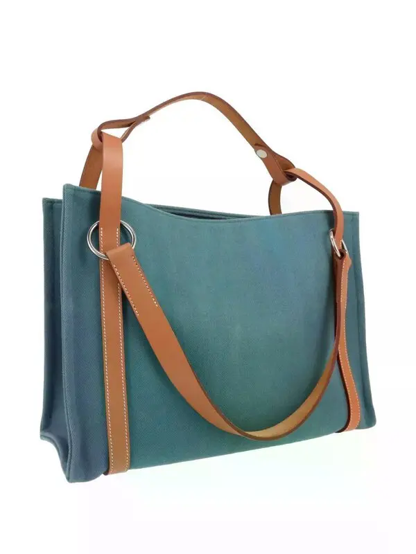 Hermès 2013 Cavalicol Canvas And Leather Tote Bag - Blue