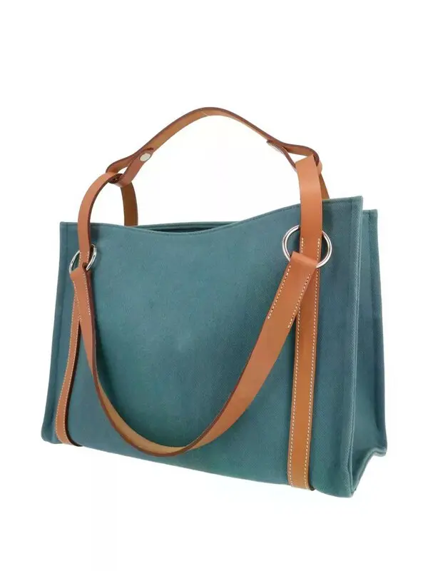 Hermès 2013 Cavalicol Canvas And Leather Tote Bag - Blue