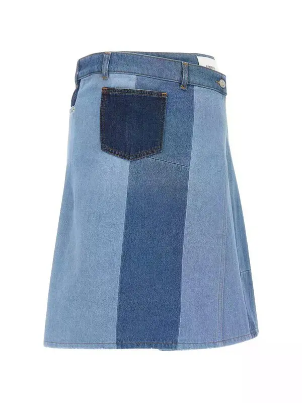 Coperni Patchwork Denim Wrap Skirt